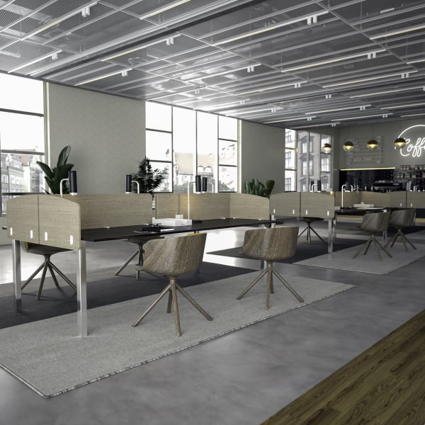 Office Partitions | Acoustic benching, desking, floor and suspended screens - func.